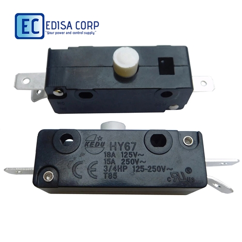 HY67 125/250V 18/15A 3/4HP 3 Pins Push Button Switch for Household ...